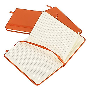Notebook, Notepad No Fluorescent Agent with Ribbon Bookmarks for Writing for Diary for Gratitude Diary for Office Notes(Orange)
