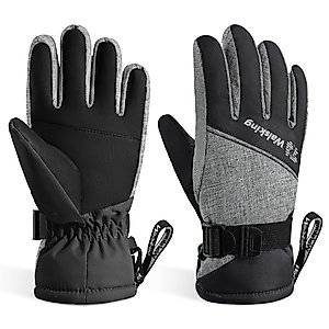 Walsking Kids Winter Snow&Ski Gloves-3M Thinsulate Waterproof Cold Weather Youth Gloves for Skiing,Snowboarding-Fits Boys and Girls