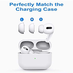 Meeaja [3 Pairs] AirPods Pro Replacement Ear Tips for AirPods Pro Accessory, Silicone Earbuds Tips with Noise Reduction Hole, with Portable Storage Box and Fit in The Charging Case (S/M/L, White)