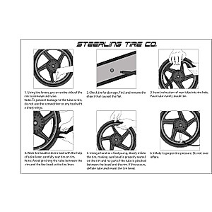 Baby Jogging Stroller Tire and Inner Tube Replacement Set - Two 16" x 1.75 Rear & One 12.5" x 2.25 Front TUBES and TIRES - Great for BOB Revolution, Alterrain & Stroller Strides! by Steerling Tire Co.