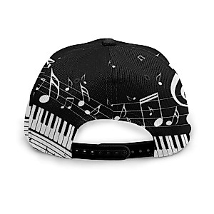 Unisex Fashion Classic Low Profile Baseball Cap Dad Hat Soft Adjustable Trucker Cap for Running Cycling Hiking Golf Outdoor - Piano Keys with Musical Notes