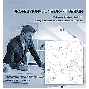 Fycert (4 Pack) DIY Paint by Numbers Kits,Canvas Oil Painting Set for Adults Beginner,16" L x 12" W Drawing Paintwork with Paintbrushes,Acrylic Pigment - Tree & Moon,Version 1