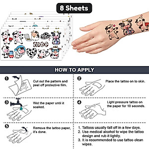 Cow Temporary Tattoos for Kids Birthday Party Decorations Supplies Party Favors Supper Cute 96PCS Cow Tattoo Sticker Style Milk Animal Farm Gift Ideals for Boys Girls Schools Prizes Themed