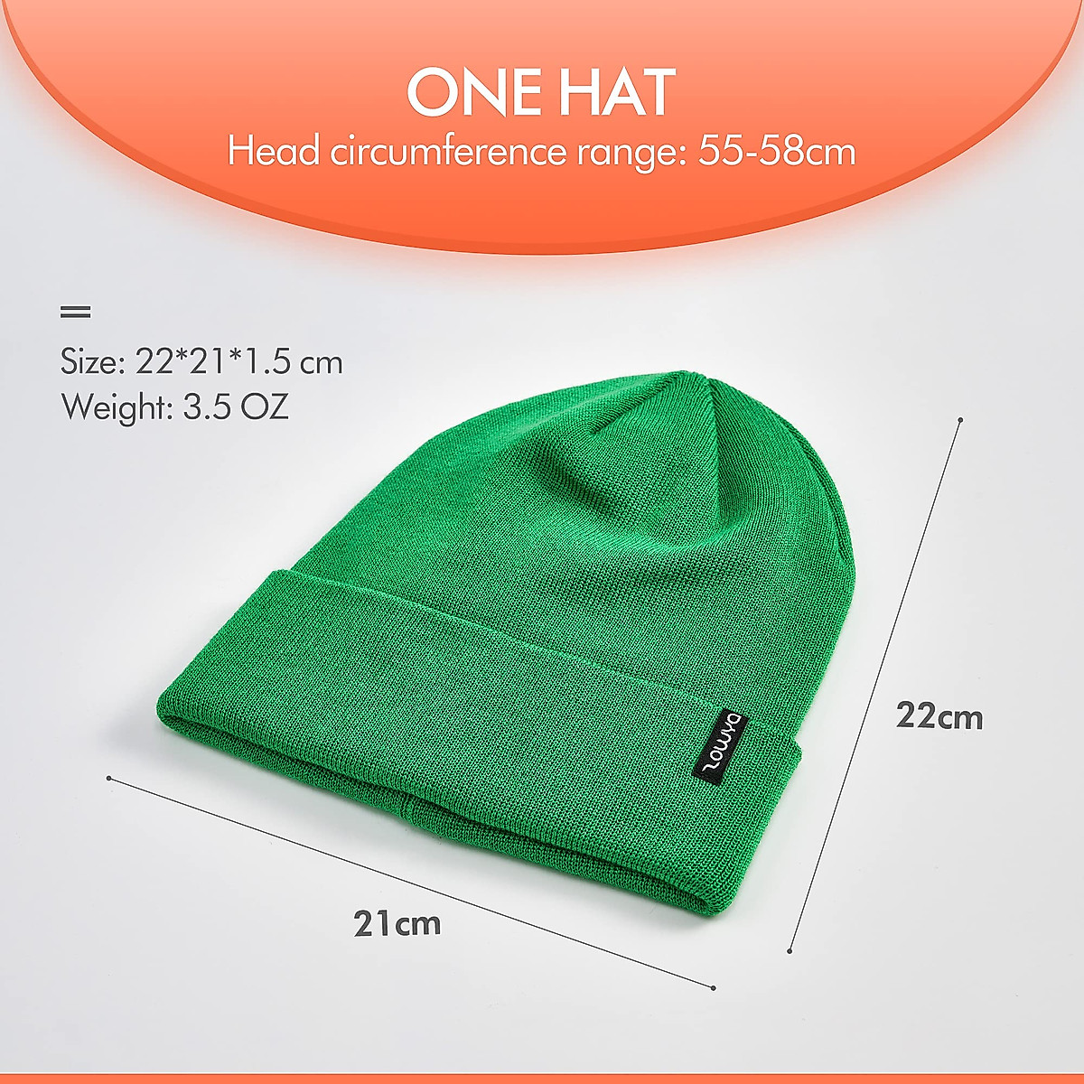 zowya Winter Beanie for Men Women Knit Cuff Snug Slouchy Skull Caps Classic Warm Spring Autumn 1-Hat (Green)
