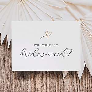 Bridesmaid Cards - Gold Heart