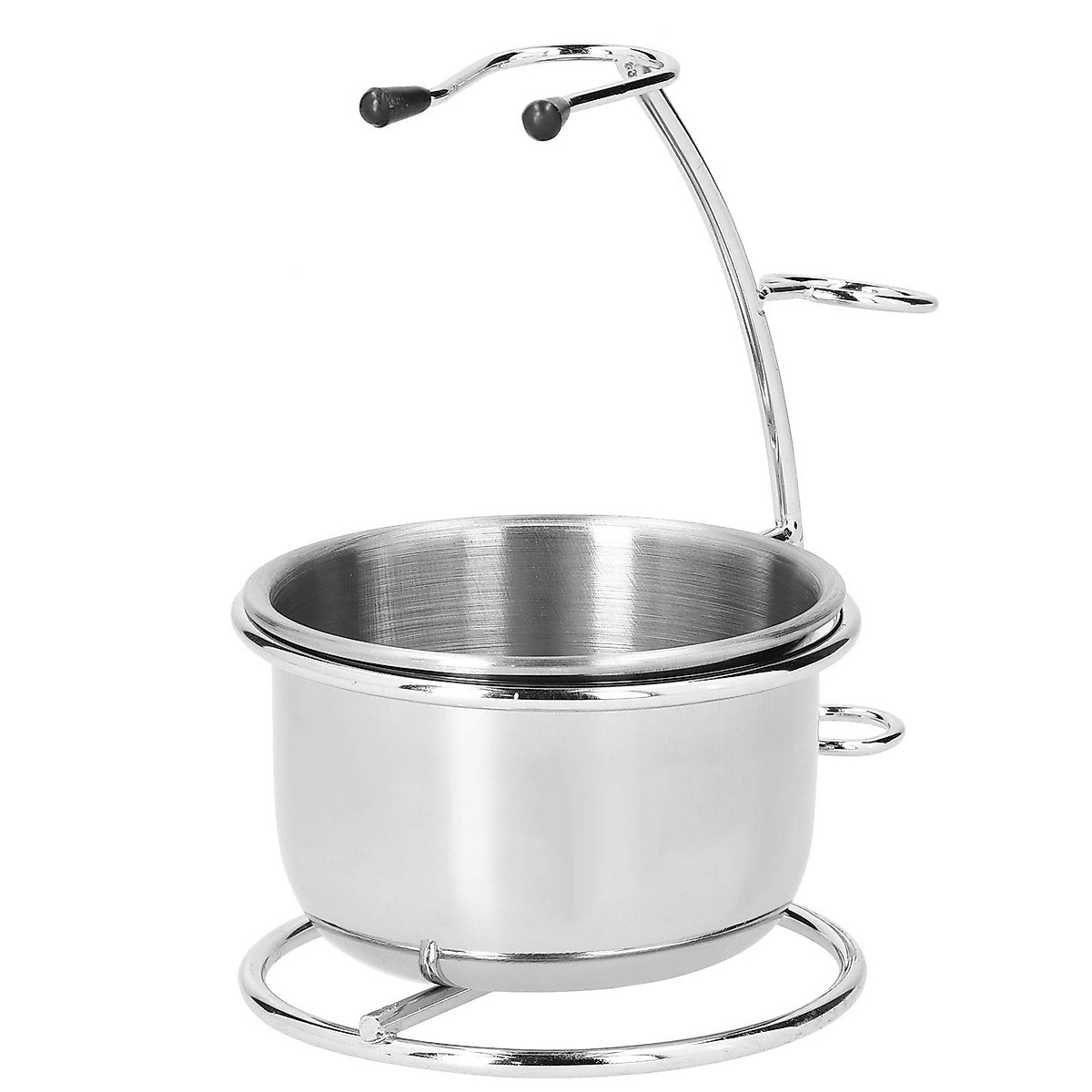 Nunafey Shaving Stand and Bowl Set,Multi?function Practical Metal Shaving Brush Holder Stainless Steel Razor Soap Stand Bowl,Shaving Brush Stand for