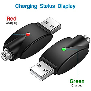 TINAREKA USB Thread Cable, USB Pen Charger Thread Portable Charge USB Cable with Intelligent Overcharge Protection LED Indicator-Wireless Charger x 2, Cable Charger x 1