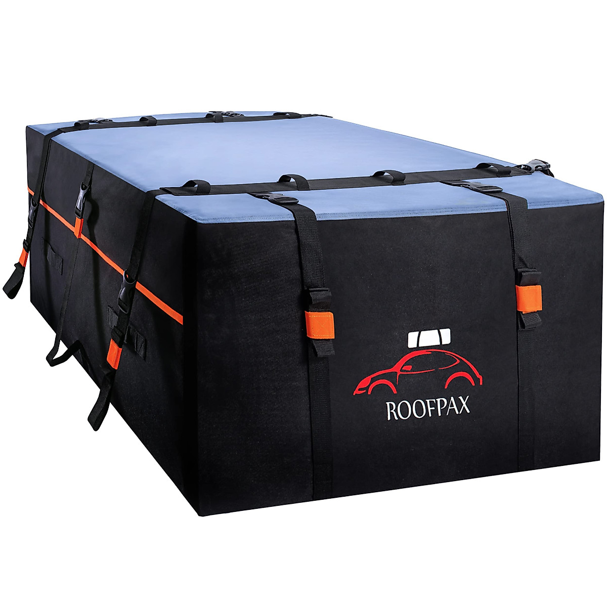 RoofPax Expandable 15/19 cft. Car Rooftop Cargo Carrier Bag Waterproof Storage Including Double Zippers Integrated Mat 10 Heavy-Duty Tie-Down Straps fit Cars with/Without Roof Top Rack or Side Rails