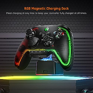 BIGBIG WON Wireless Switch Controllers for Nintendo Switch/PC Windows/Android/IOS, Bluetooth Wired PC Game Controller With 6-Axis Gyro/Vibration/Turbo/NFC/Wake-Up, Gaming Controller with Charging Dock