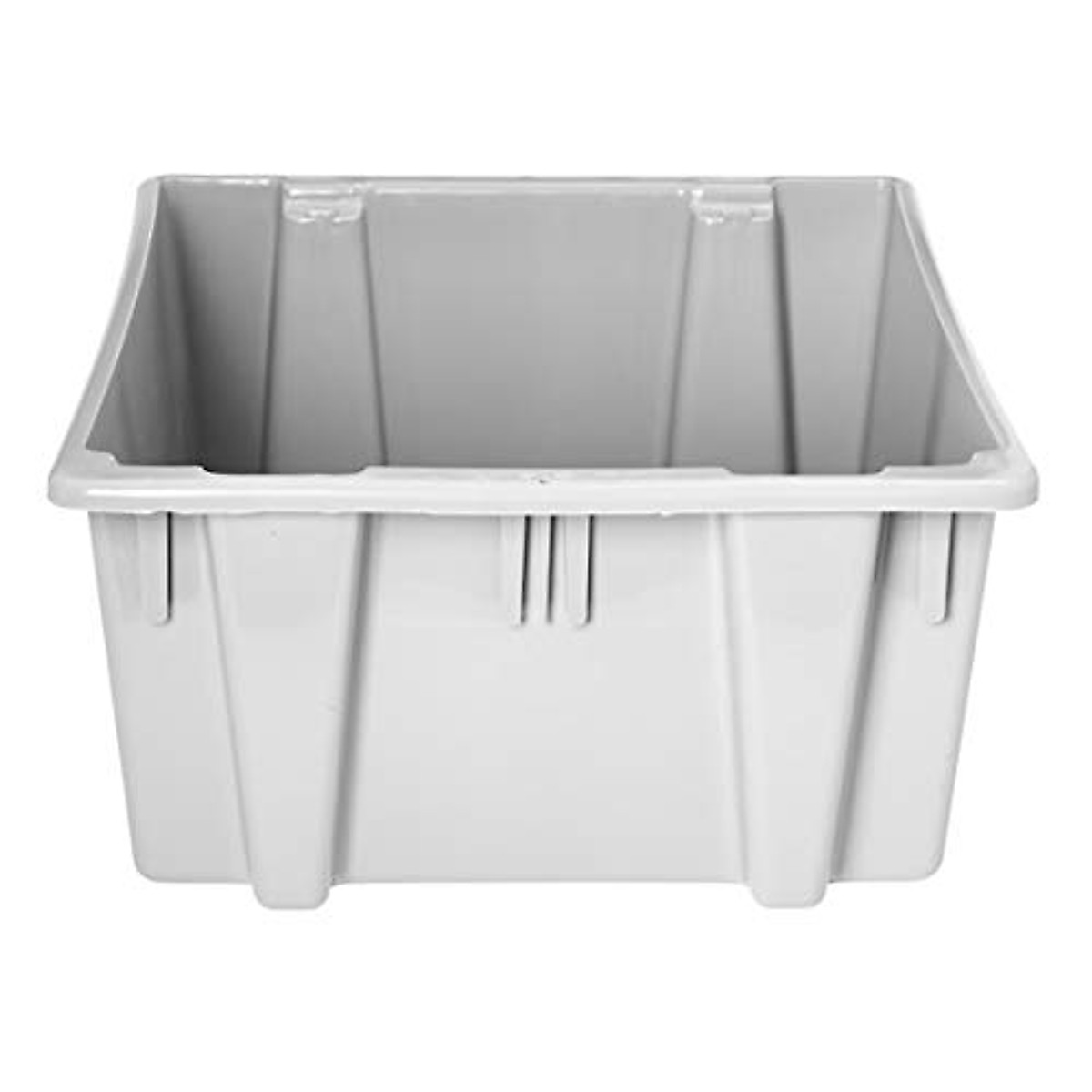 Rubbermaid Commercial Products Palletote Storage Stack and Nest Box, 2 Cu. Ft, Gray Tote/Container Bin for Garage/Laundry/Office/Restaurant/Retail Storage