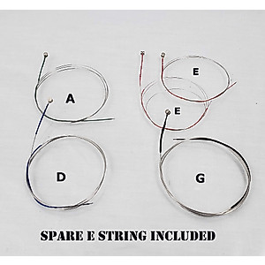 Top Race 4/4 & 3/4 Violin Strings Replacement - Bronze Violin Strings Full Set (G-D-A-E) - Violin String w/Ball Ends - Long-Lasting Silver-Wound Steel Strings - Warm Tone, Flexible - For All Levels