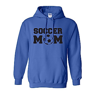 zerogravitee Soccer Mom Adult Hooded Sweatshirt in Royal with black text - Large