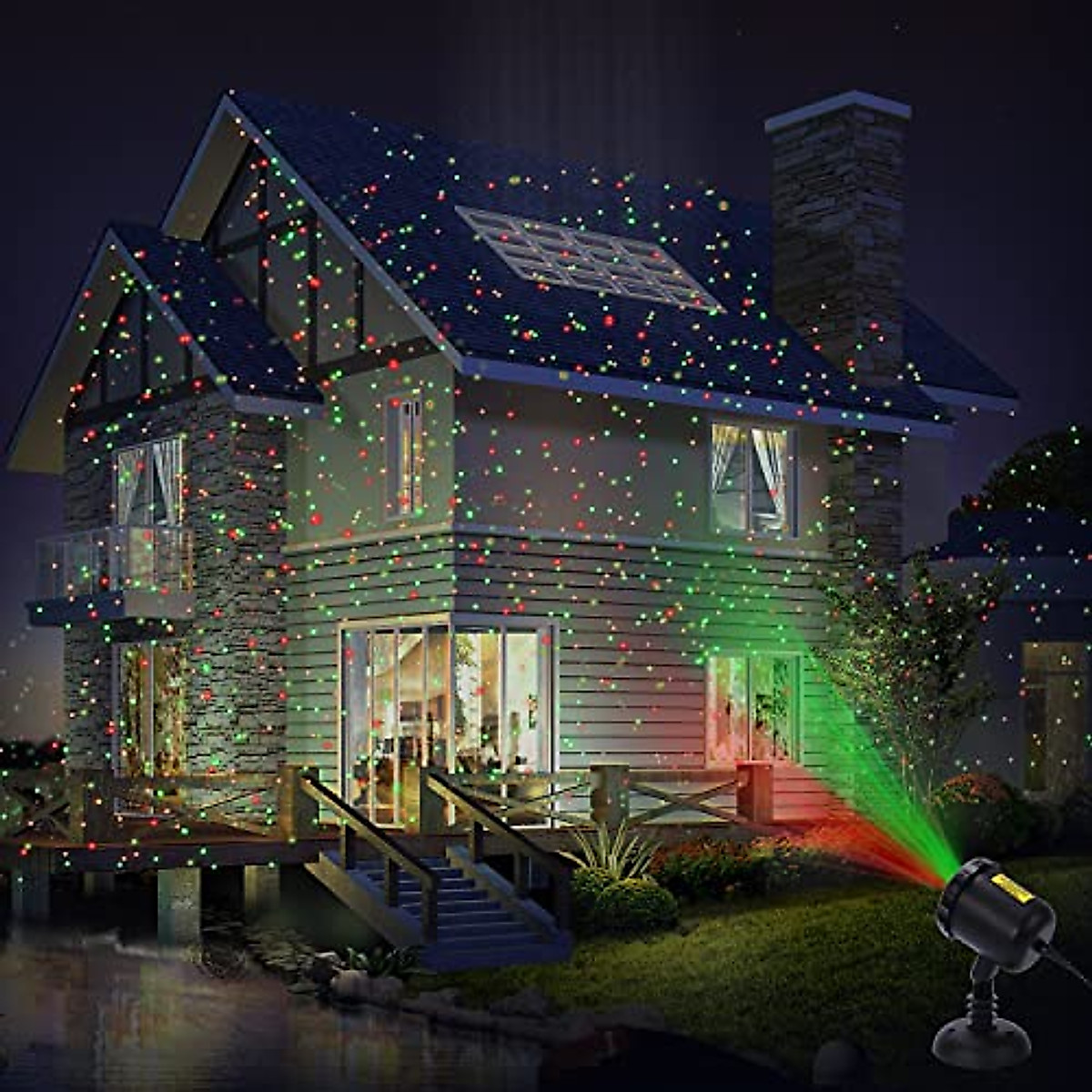 Ledmall Moving Firefly Red and Green Remote Control Laser Christmas Lights, Party, Events, Garden, Decoration, and Landscape Lights