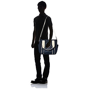 KANGOL(カンゴール) Thick Cotton Canvas 2-Way Shoulder Mother's Bag Boat Large, Navy/Denim