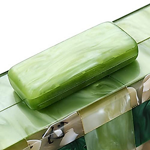 Acrylic Evening Box Bag for Women Multicolor Sequin Geometric Bridal Clutch Prom Handbag Wedding Bag Party Purse Bag (Green)