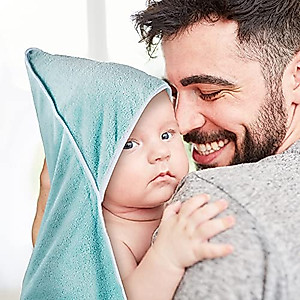 30 Pcs Baby Bath Towels Set Include 6 Baby Hooded Towels 30 x 30 Inch and 24 Baby Washcloths 9.5 x 9.5 Inch Coral Fleece Baby Bath Towels Absorbent Soft Washcloths for Baby Toddler Infant Shower Gift