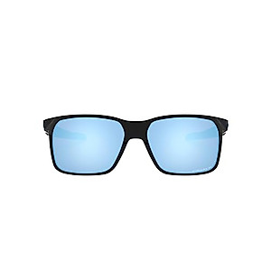 Oakley Men's Oo9460 Portal X Rectangular Sunglasses, Polished Black/Prizm Deep Water Polarized, 59 mm