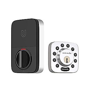 ULTRALOQ U-Bolt Bluetooth Enabled Keypad Smart 5-in-1 Keyless Entry | Smartphone App for iOS and Android | Anti-peep Code | Auto Unlock & Auto Lock | Match Home Aesthetics, Satin Nickel