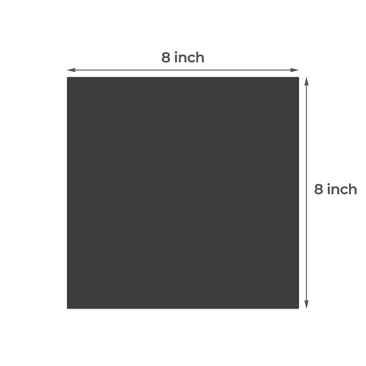 Frametory, 8x8 Black Uncut Picture Mat Boards, Backing Boards for Frames, Photos, Crafts - Pack of 12