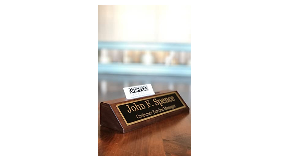 Personalized Hardwood Desk Name Plate - Made in USA