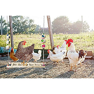 Vehomy Chicken Swing Chicken Perch Chicken Wood Ladder Stand Chicken Toy for Hens Handmade Chicken Coop Swing Toys for Chicks Rooster Hens