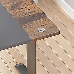 MPETAPT Electric Standing Desk 63 x 24 inch Adjustable Height Electric Computer Stand Up Desk, Full Sit Stand for Home and Office Table (63’‘, Rustic Brown+Black)