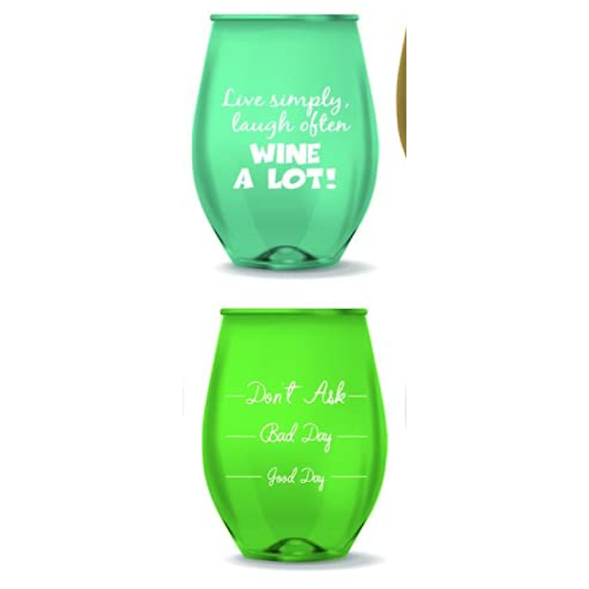 Pen Kit Mall PKM - Stemless Wine Glasses - Set of 12 - NOVELTY FUNNY SAYINGS - CAMPING -CHRISTMAS - NEW YEARS HALLOWEEN (NOVELTY FUNNY SAYINGS)