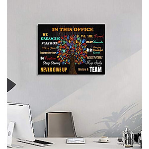 Inspirational Wall Art Motivational Poster Quotes Office Wall Decor for Girls Women Room Décor Wall Art for Office Canvas Print Framed Rustic Canvas Art In This Office 12x16inch Ready to Hang