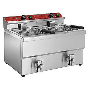 Kratos 29Y-016 Commercial Electric Countertop Fryer, 30 lb. Capacity, 208/240V, 7000W, 2 Baskets