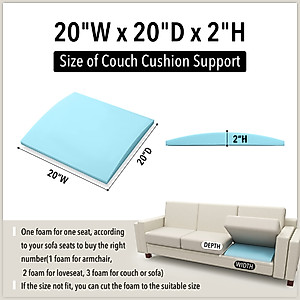 Tromlycs Couch Sofa Cushion Support for Sagging Seat Arched Furniture Seat Under Cushion Sag Repair