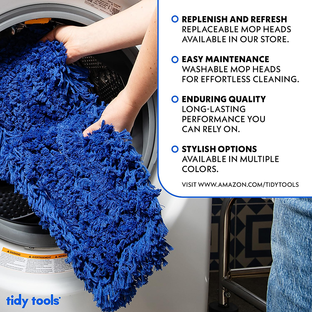 48 Inch Blue Dust Mop with Wood Handle and 48 Inch Dust Mop Refill Bundle - 1 Mop Sets and 4 Refills