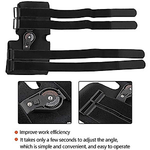 ROM Knee Brace Hinged Knee Brace Aluminium Adjustable Hinged Knee Joint Immobilizer Patella Knee Fixing Pad Sleeve Knee Splint Ligament Sport Injury Arthritis Pain Relief Adjustable Knee Immobilizer