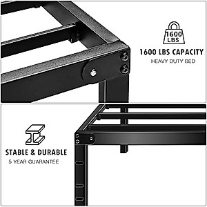 HAAGEEP Full Size Bed Frame 18 Inch Tall Platform Bedframe No Box Spring Needed High with Storage Metal
