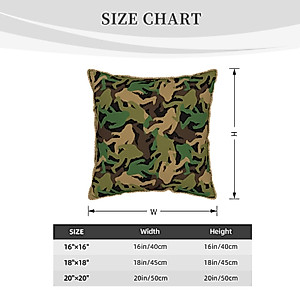 Augenstern Zippered Pillow Protectors Cover Case Bigf-Oot-Camouflage-Camo Decorative Throw Pillow Cover Square Cushion Case 18"X18"