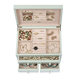 Mele & Co. Bianca Wooden Jewelry Box in Seafoam Finish