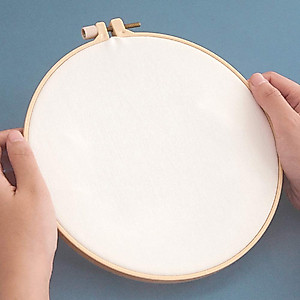 Pinhoollgo 10 Pieces White Cotton Fabric Embroidery Fabric Cotton for Embroidery Garment Craft Flower Pot Decoration Embroidery Cross Stitch Cloth,7.9 Inch