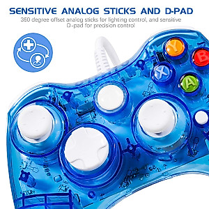 LUXMO PREMIUM Wired Xbox 360 Controller,USB xbox360 Wired Controller Gaming Controller Gamepad Joystick for Microsoft Xbox 360,Xbox 360 Slim,PC Windows（Windows 10/8.1/8/7）