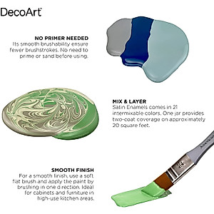 DecoArt Americana Decor Satin Enamels - 2 Pack 8 Oz Classic Black Acrylic Paint Set for Wall Decor, Kitchen Decor, Home Decor Wall Art - DIY Projects & Home Design Furniture Paint Set with E-book