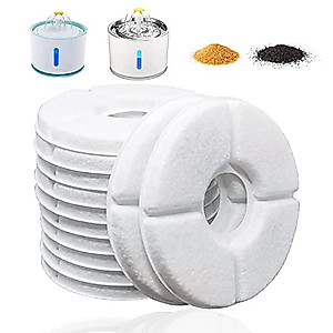 12 Pack Cat Water Fountain Filters, Cirfifth Triple Filtration System Pet Cat Fountain Filter Replacement for 84oz/2.5L Automatic Cat Fountain