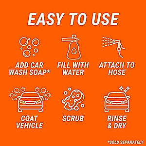 Armor All 2-in-1 Foam Cannon Kit, Car Cleaning Kit Connects to Power Washers and Garden Hoses for Vehicle Cleaning, Includes Foam Cannon, Foam Applicator and Ergonomic Adaptor, 3 Count