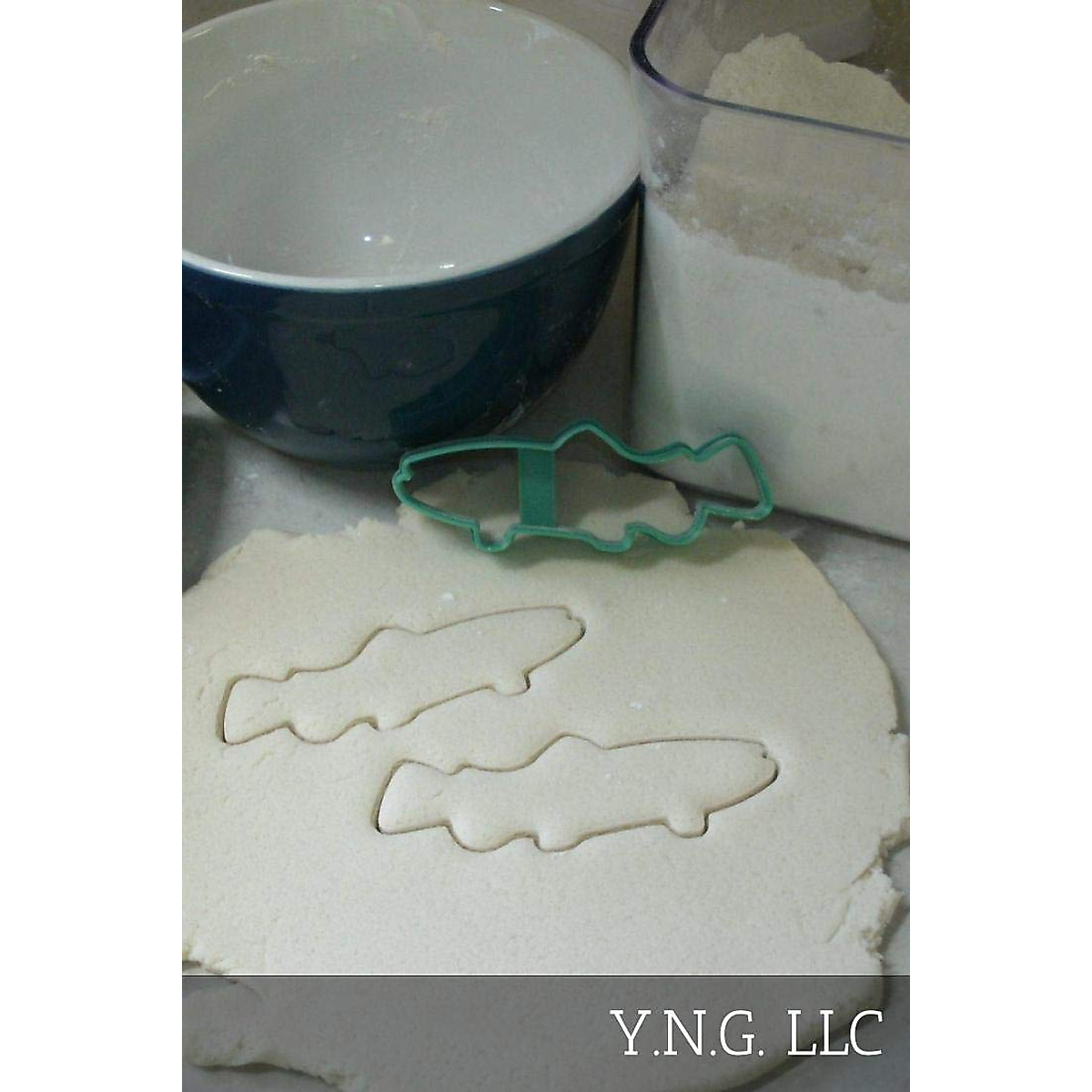 FISH WITH FISHING GEAR TACKLE BOX POLE HOOK LURE SET OF 9 COOKIE CUTTERS MADE IN USA PR1306