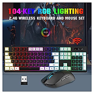 Computers & Accessories Wireless Rechargeable 2.4G Keyboard Mouse Set Gaming Mouse Boards