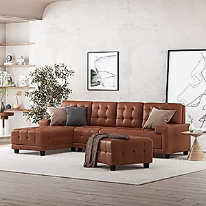 Christopher Knight Home Harlar Sofas, Cognac Brown + Dark Brown