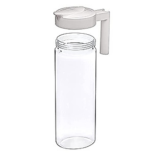 Amazing Abby - Skinny - Tritan Pitcher (64 oz), Unbreakable Plastic Pitcher with Lid, BPA-Free, Heat-Resistant, Dishwasher-Safe, Great for Both Iced and Hot Drinks, Indoors and Outdoors, White