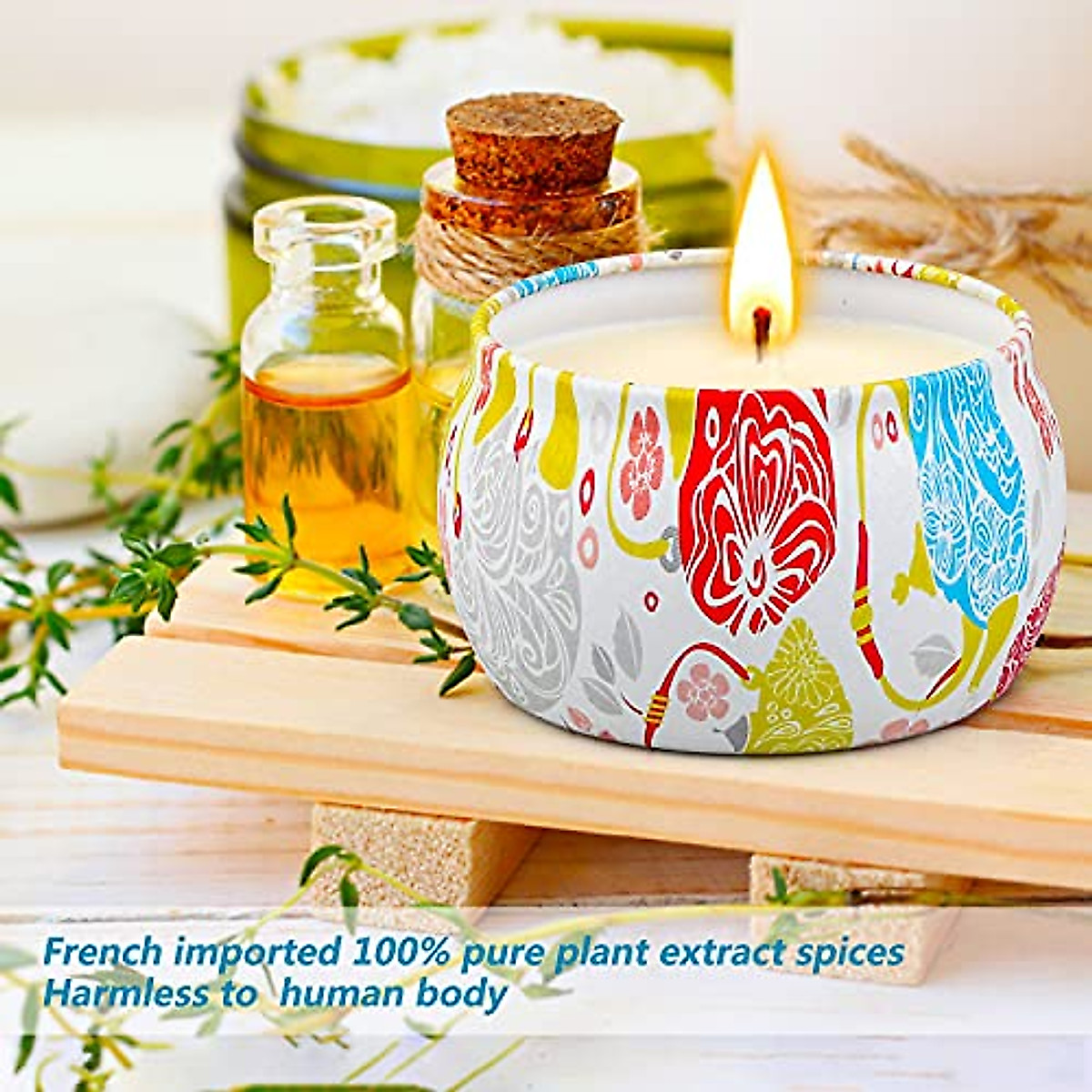 Scented Candles Gift Set 4.4oz with 4 Fragrances Gifts for Mom Long Lasting Soy Wax Candles Gifts for Momen Mothers Day Gifts for Home Bath,Yoga