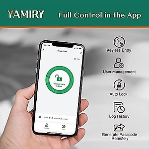 Smart Door Handle Lock with Keypad: Yamiry Fingerprint Smart Lock - Keyless Entry Door Lock for Front Door - Digital Door Lock - WiFi Door Lock with APP - Genarate Passcode Remotely - DIY Installation