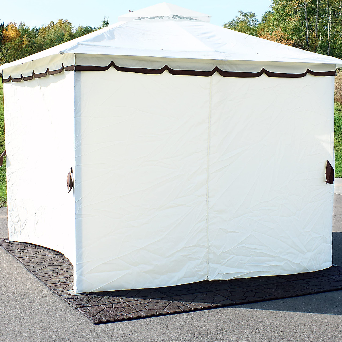 Sunnydaze Gazebo 4-Piece Sidewall Set - Outdoor 80 Inches Tall x 103 Inches Wide Polyester Fabric Gazebo Curtains Only - Provides Shade and Privacy - Replacement Sidewall Set - Cream