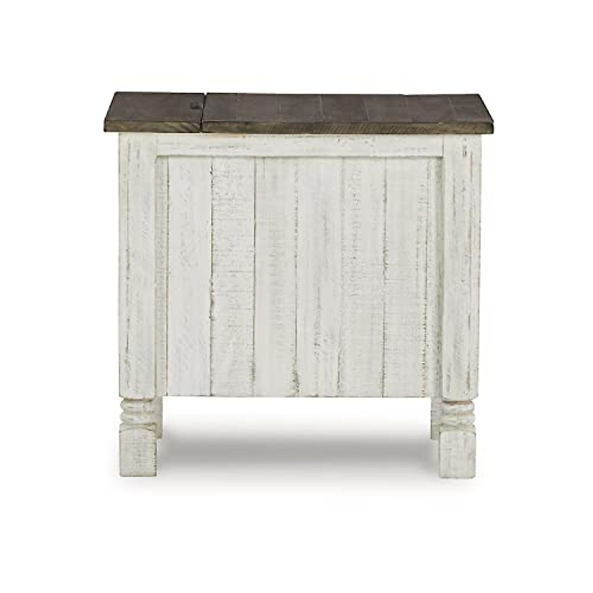 Signature Design by Ashley Havalance French Country Chair Side End Table, White & Gray
