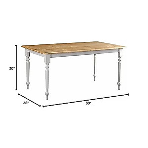 Boraam Farmhouse Table [WHT/NAT], Dining, White/Natural