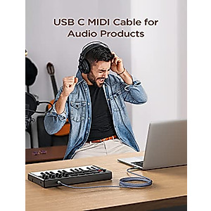 AINOPE USB C Printer Cable 6.6 FT USB B to USB C Printer Cable [2022 Upgrade] 2.0 High-Speed Premium Nylon Printer Cord for MacBook Pro/Air, USB C MIDI Cable for Casio Digital Piano MIDI Controller